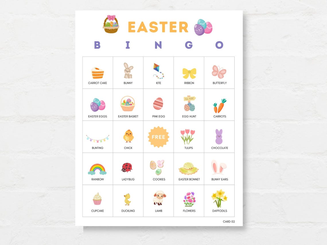 Easter Bingo, Easter Game, Easter Bingo Cards, Printable Bingo, Easter ...