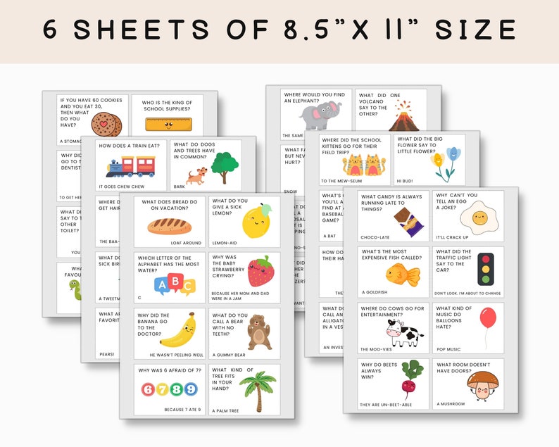 Lunchbox Jokes Printable Lunch Box Notes Jokes for Kids - Etsy