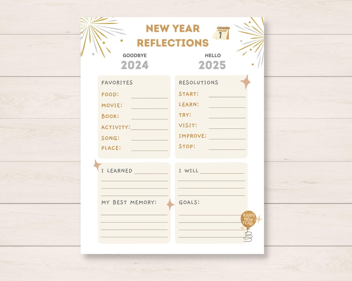 Kids Year in Review, Printable New Years Activity, 2025 New Year ...