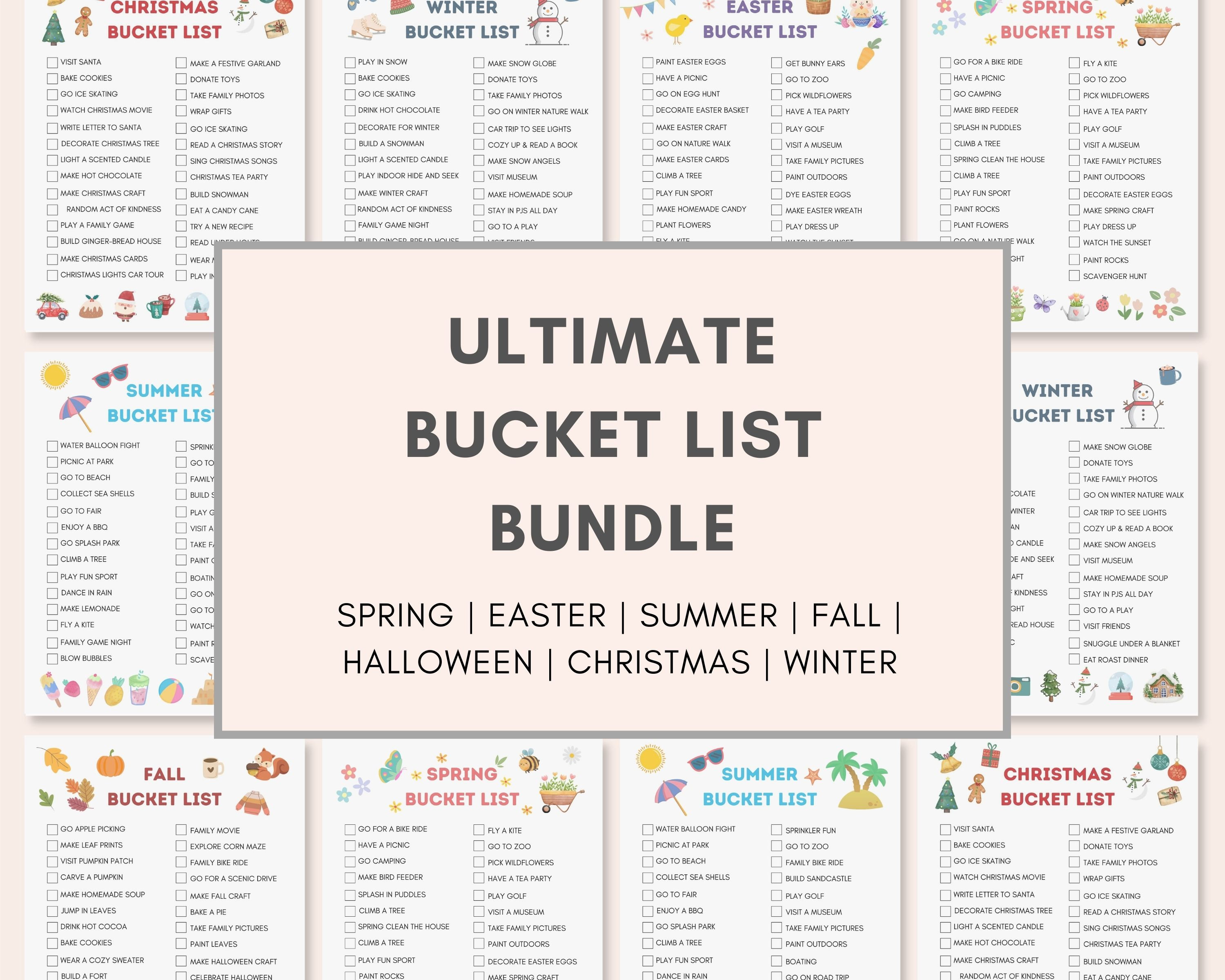 BUCKET LIST BUNDLE Bucket List Printable Custom Bucket List - Etsy ...