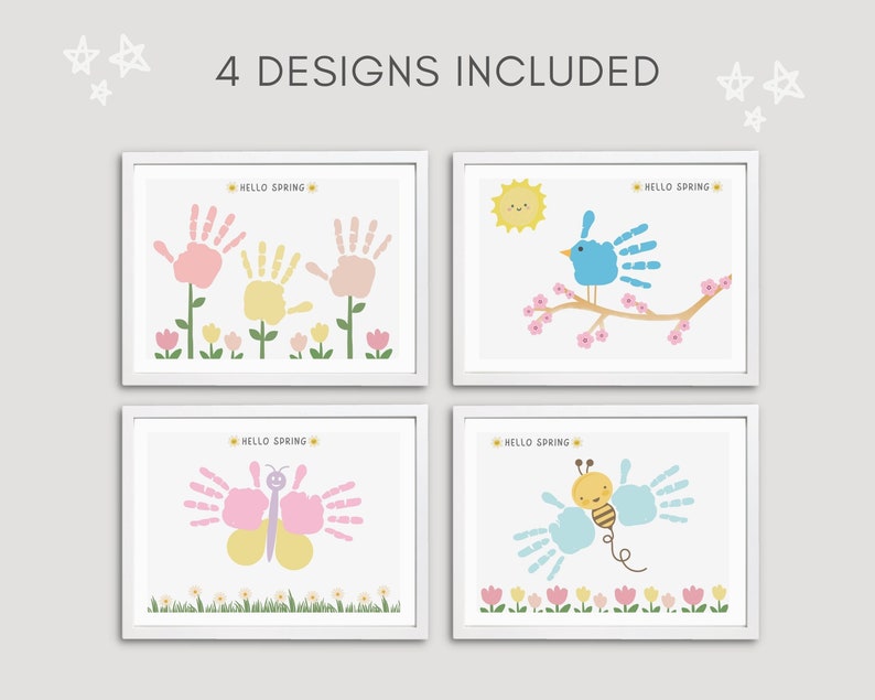 Spring Handprint Spring Handprint Craft Kids Craft Activity - Etsy