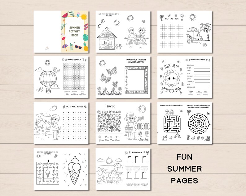 Summer Activity Book Summer Activities Summer Printables - Etsy