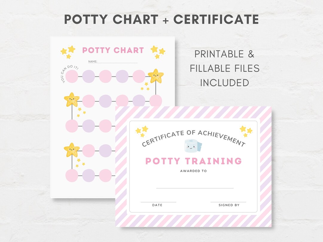 Potty Chart Printable, Potty Training Chart, Potty Certificate, Potty ...