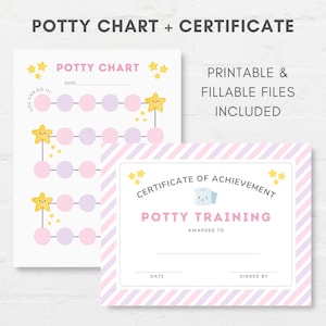 Potty Chart Printable, Potty Training Chart, Potty Certificate, Potty ...