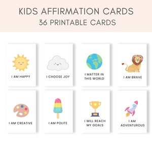Affirmation Cards for Kids Printable Daily 45 Motivational - Etsy