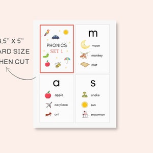 Phonics Flashcards, Set 1, Set 2, Set 3, Phonics Printable, Printable ...