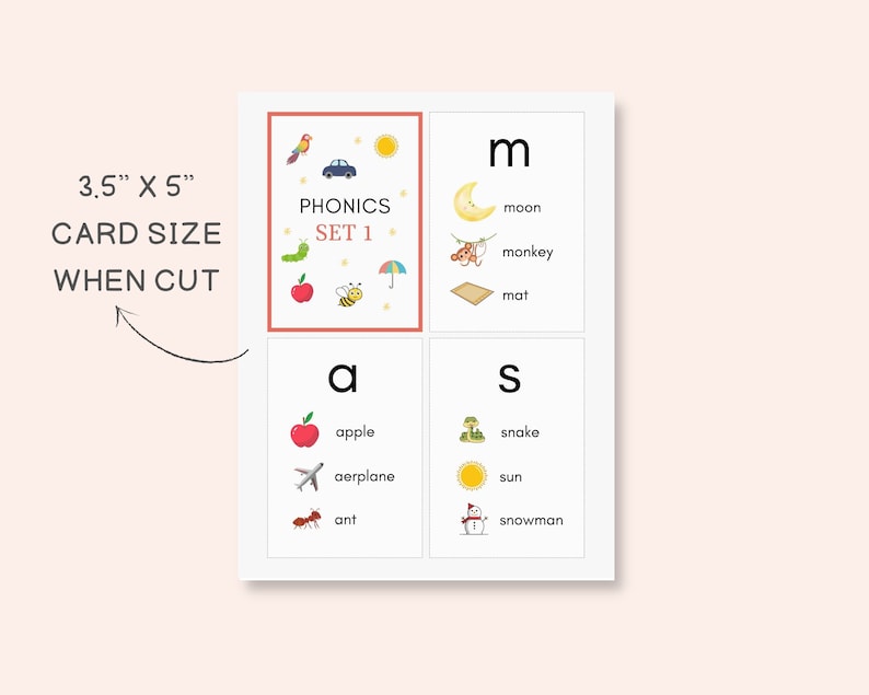 Phonics Flashcards Set 1 Set 2 Set 3 Phonics Printable - Etsy