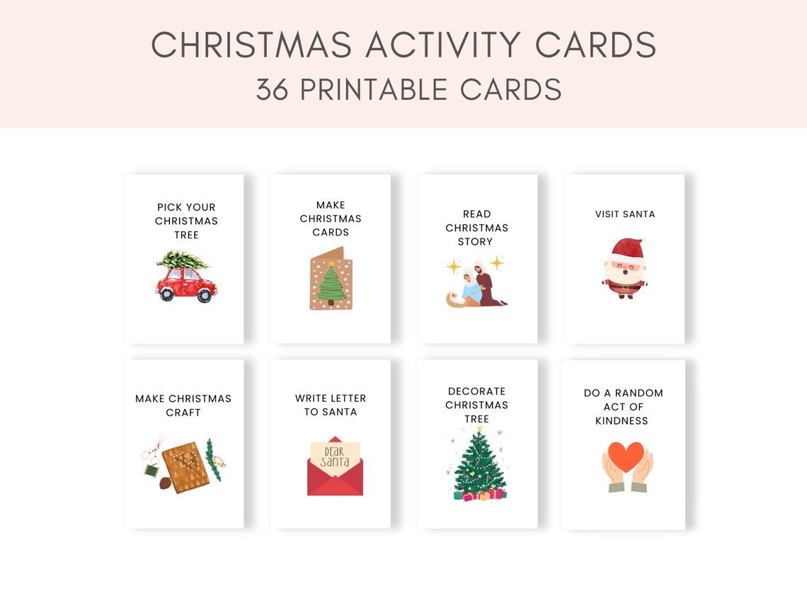 Christmas Activity Cards, Christmas Activities, Kids Holiday Fun ...