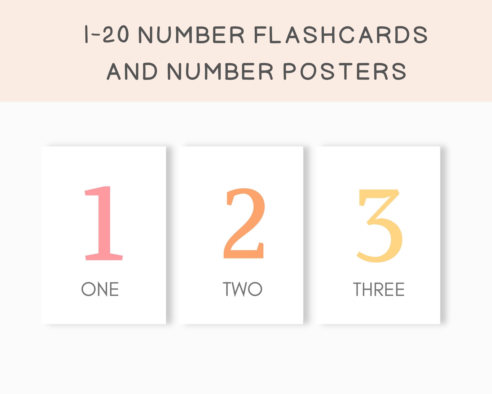 Number Flashcards Counting Cards Printable Number Flash - Etsy
