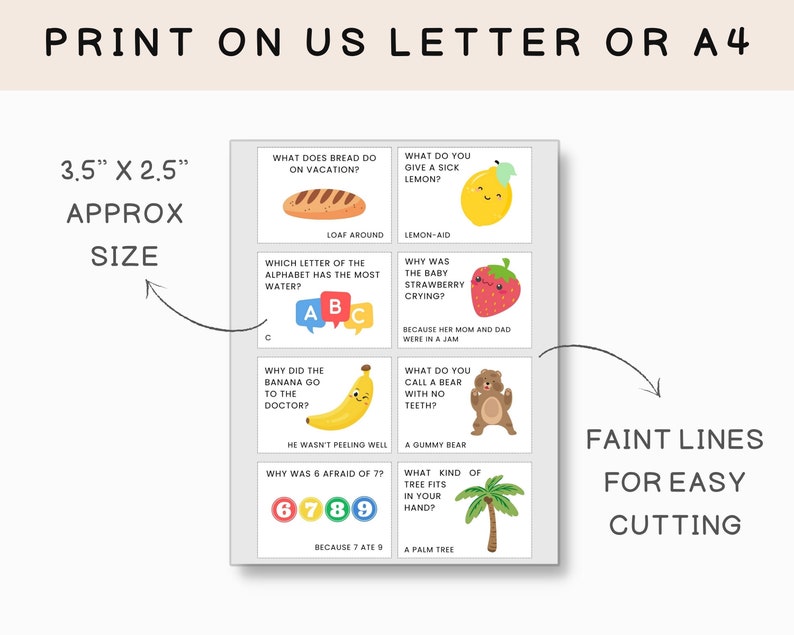 Lunchbox Jokes Printable Lunch Box Notes Jokes for Kids - Etsy