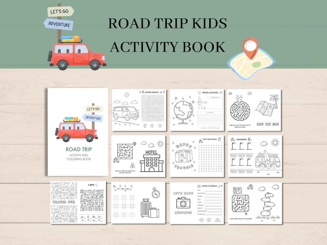 Road Trip Activity Pack, Kids Activities, Road Trip Game, Printable ...