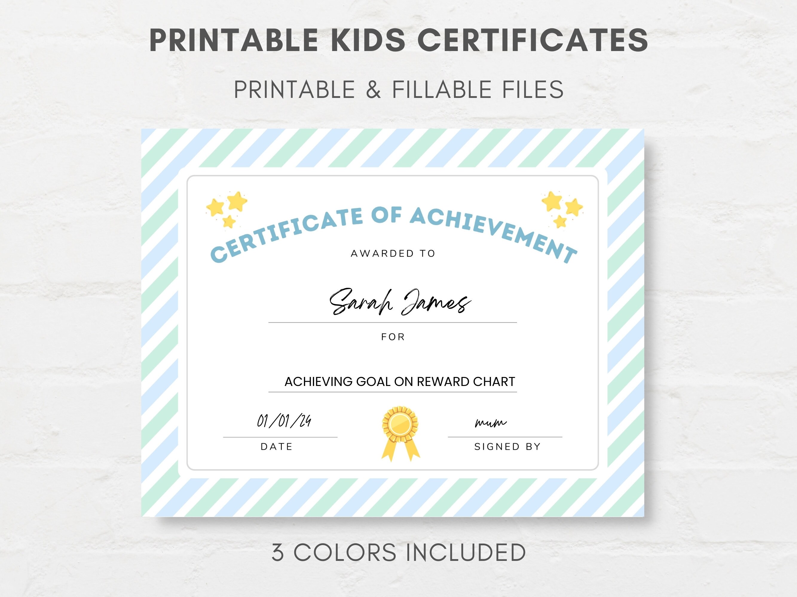 Kids Certificate Printable, Certificate Template, Editable Certificate ...