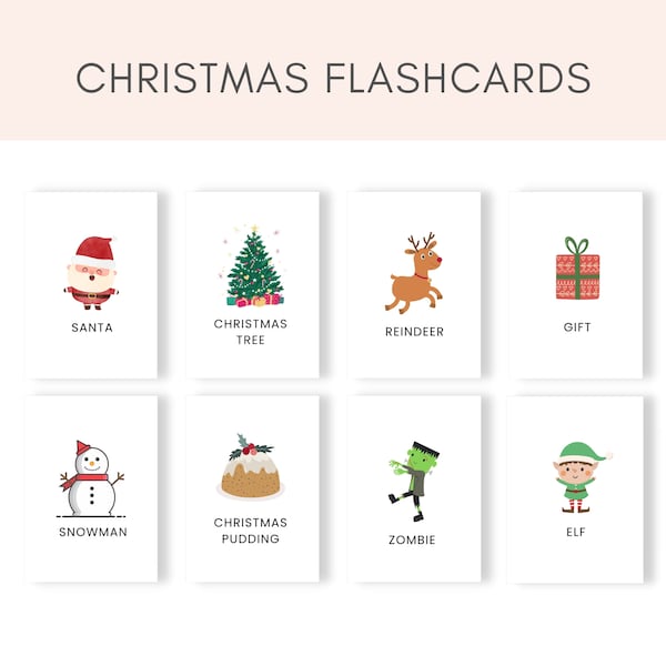 Christmas Flashcard - Etsy
