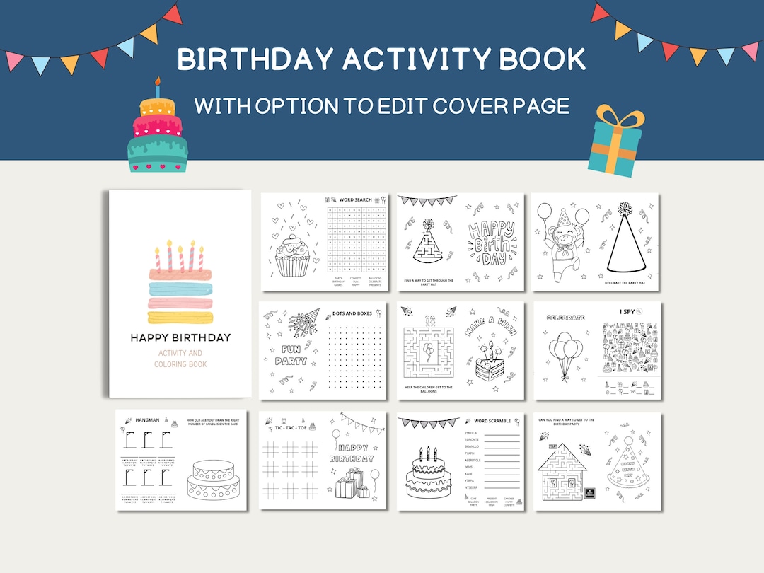 Birthday Activity Printable, Birthday Coloring, Birthday Activities ...