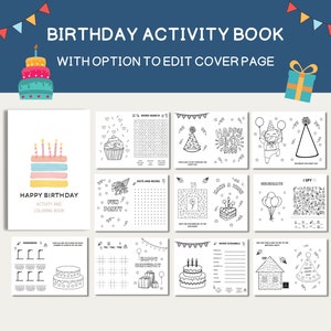 Birthday Activity Printable, Birthday Coloring, Birthday Activities ...