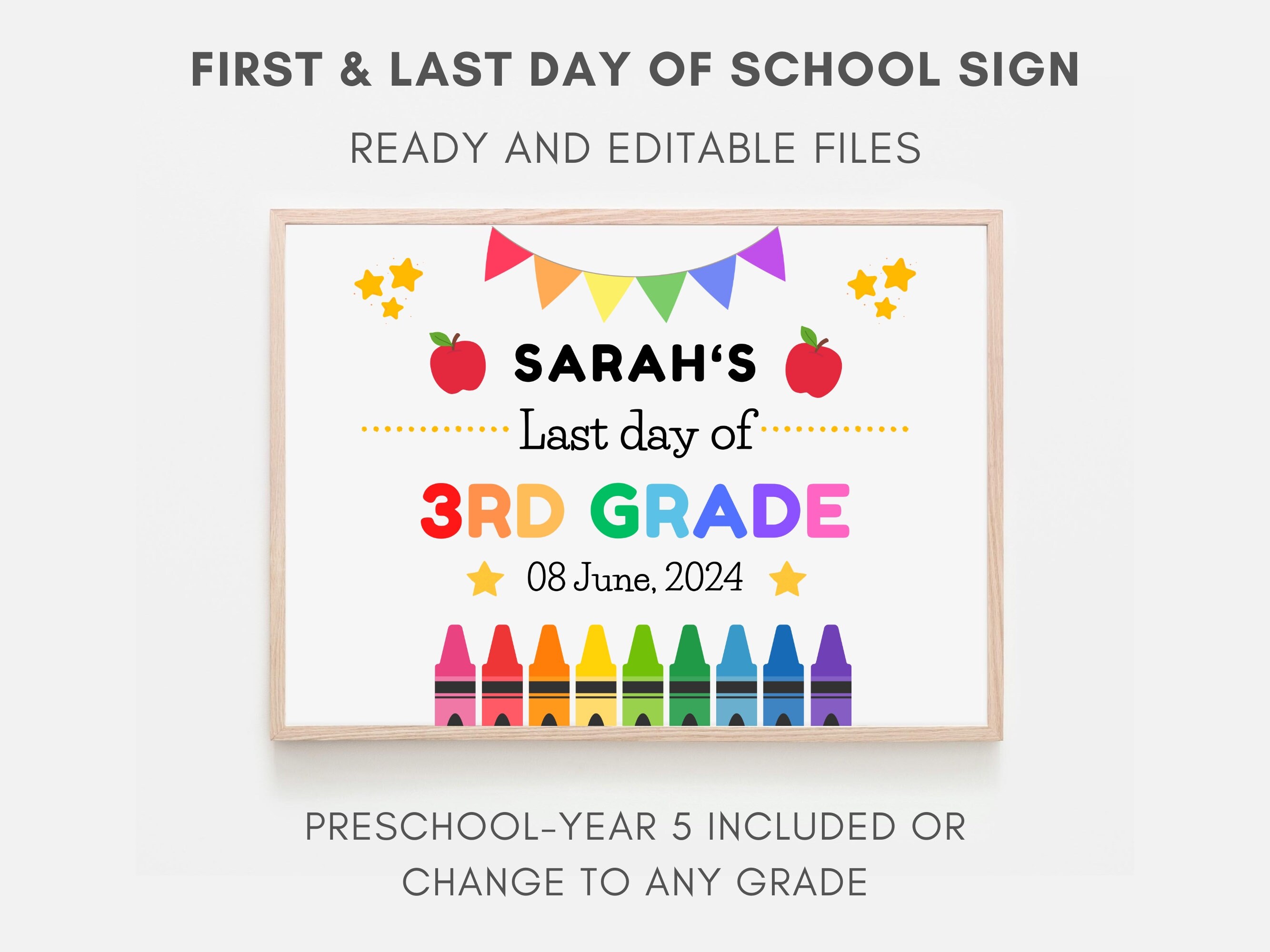 First Day of 3rd Grade, Last Day of 3rd Grade, First and Last Day of ...