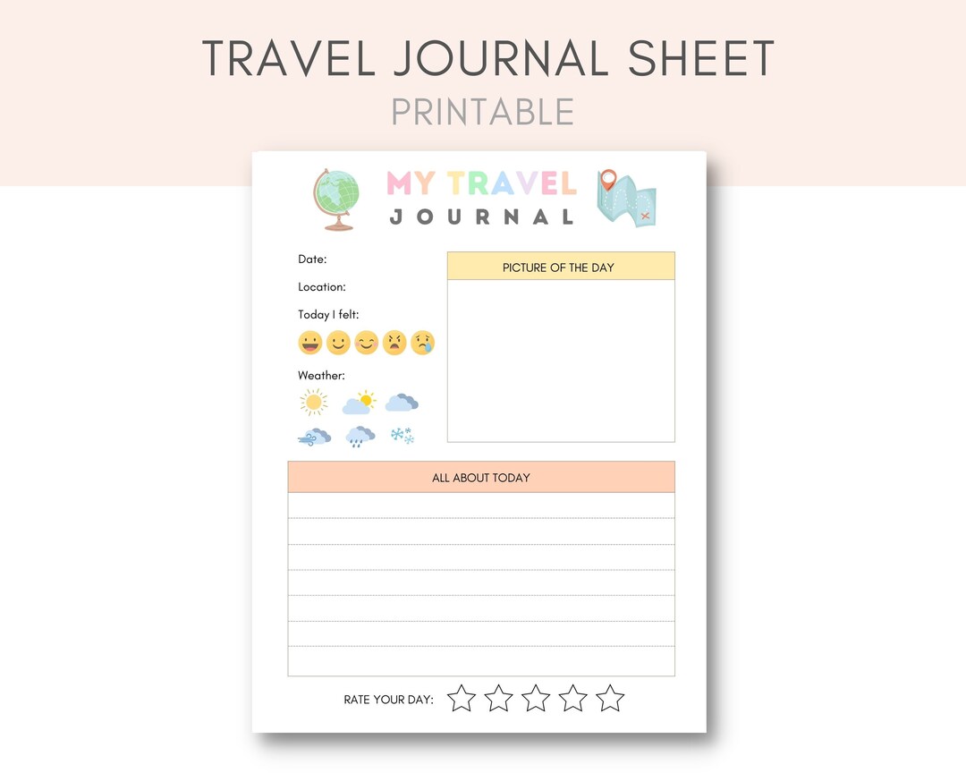 Kids Travel Journal, Travel Journal Printable, Vacation Journal, Kids ...