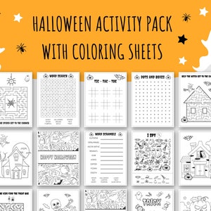 Halloween Activity Printable Halloween Coloring Halloween - Etsy