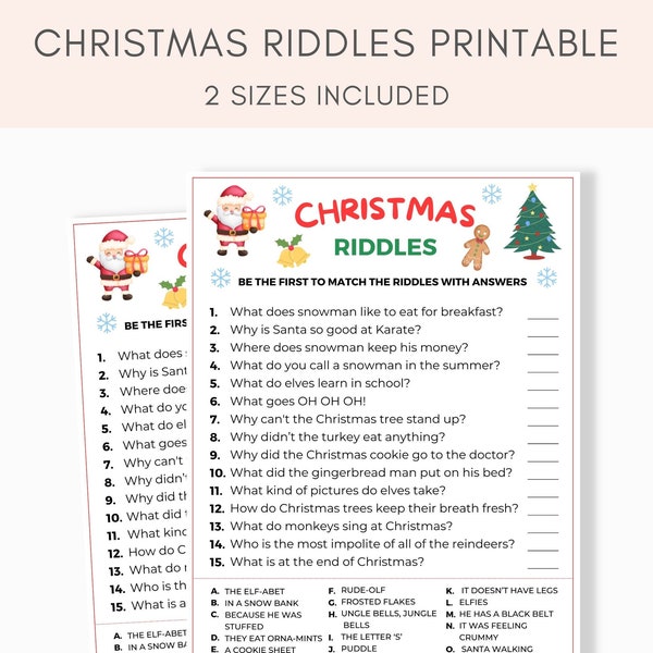 Christmas Riddles - Etsy