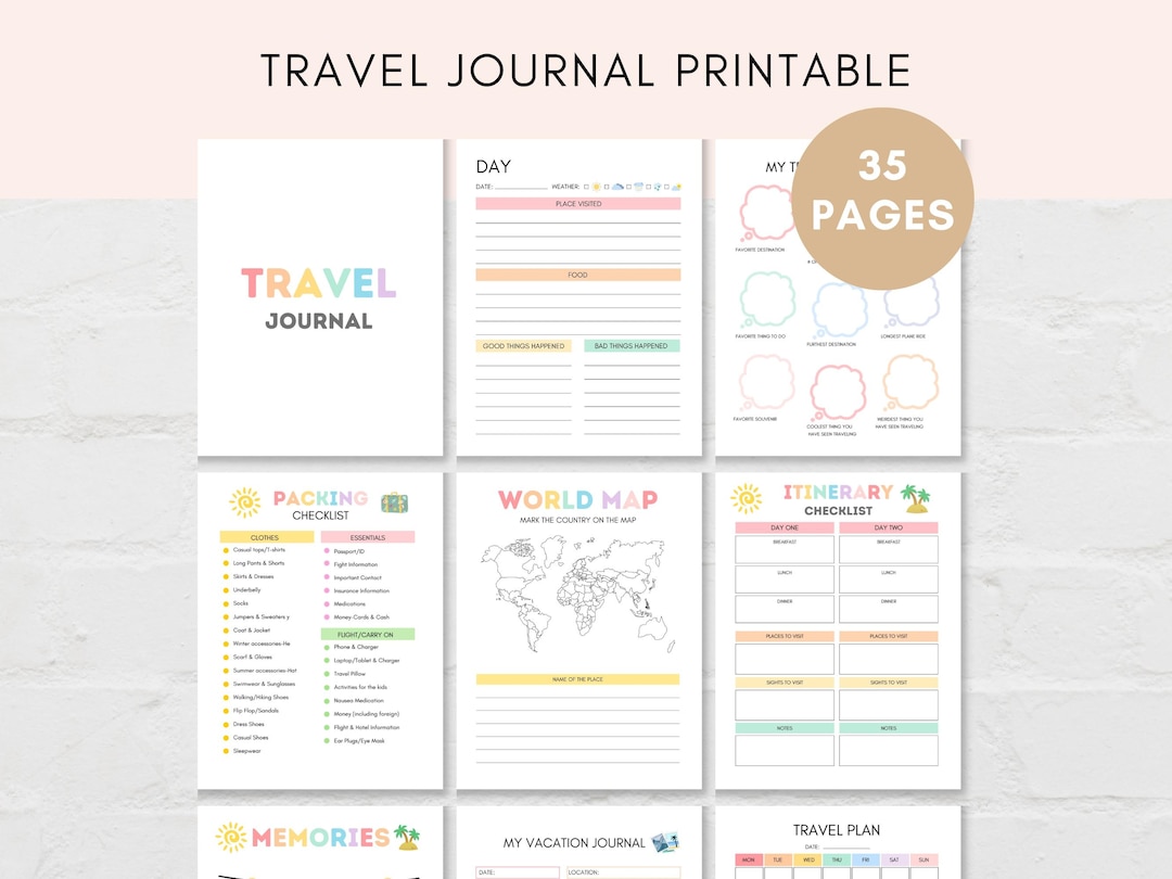 Travel Journal Kids, Kids Travel Journal, Travel Journal Printable ...