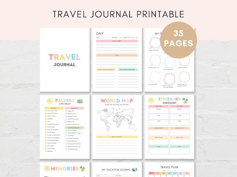 Travel Journal Kids, Kids Travel Journal, Travel Journal Printable ...