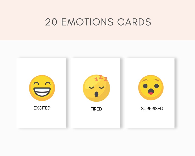 Emotion Flashcards, Preschool Emotion Flashcards, Emoji Flashcards ...