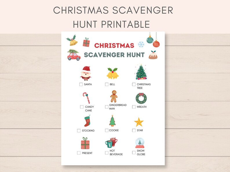 Christmas Scavenger Hunt Scavenger Hunt Printable Christmas - Etsy