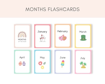 Printable Months of the Year Flashcards - Etsy