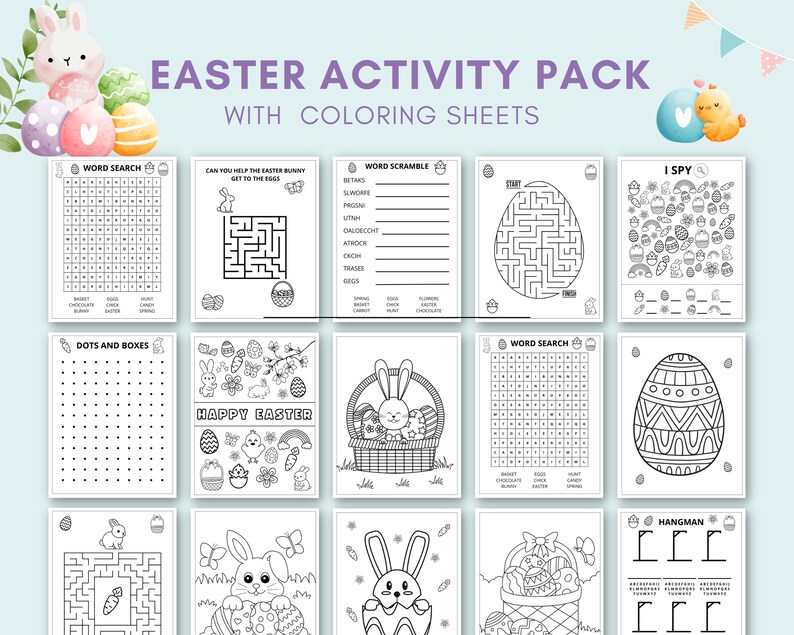 Easter Activity Printable Easter Games Easter Word Search - Etsy
