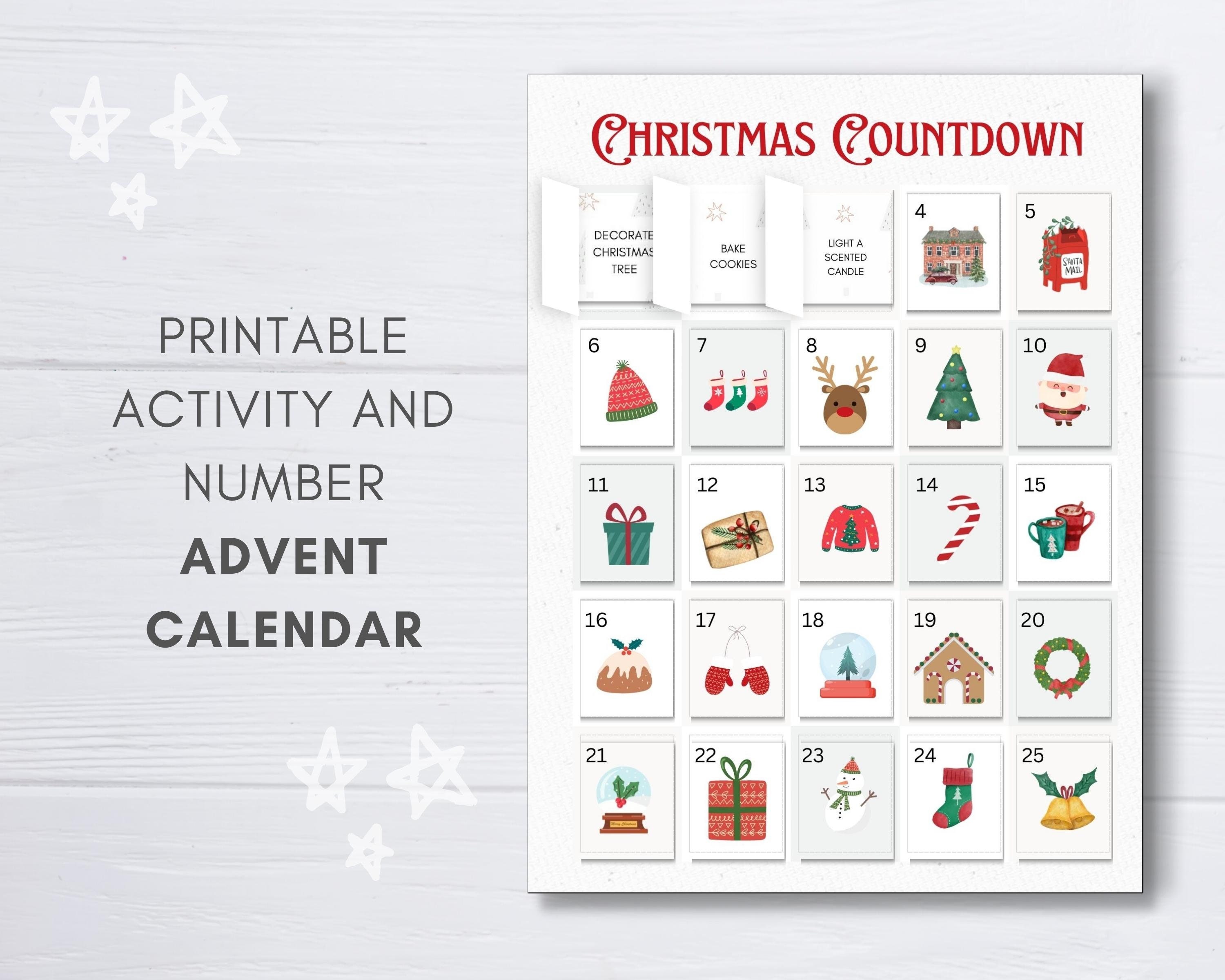 Printable Advent Calendar, Christmas Countdown, Advent Kids Activities ...