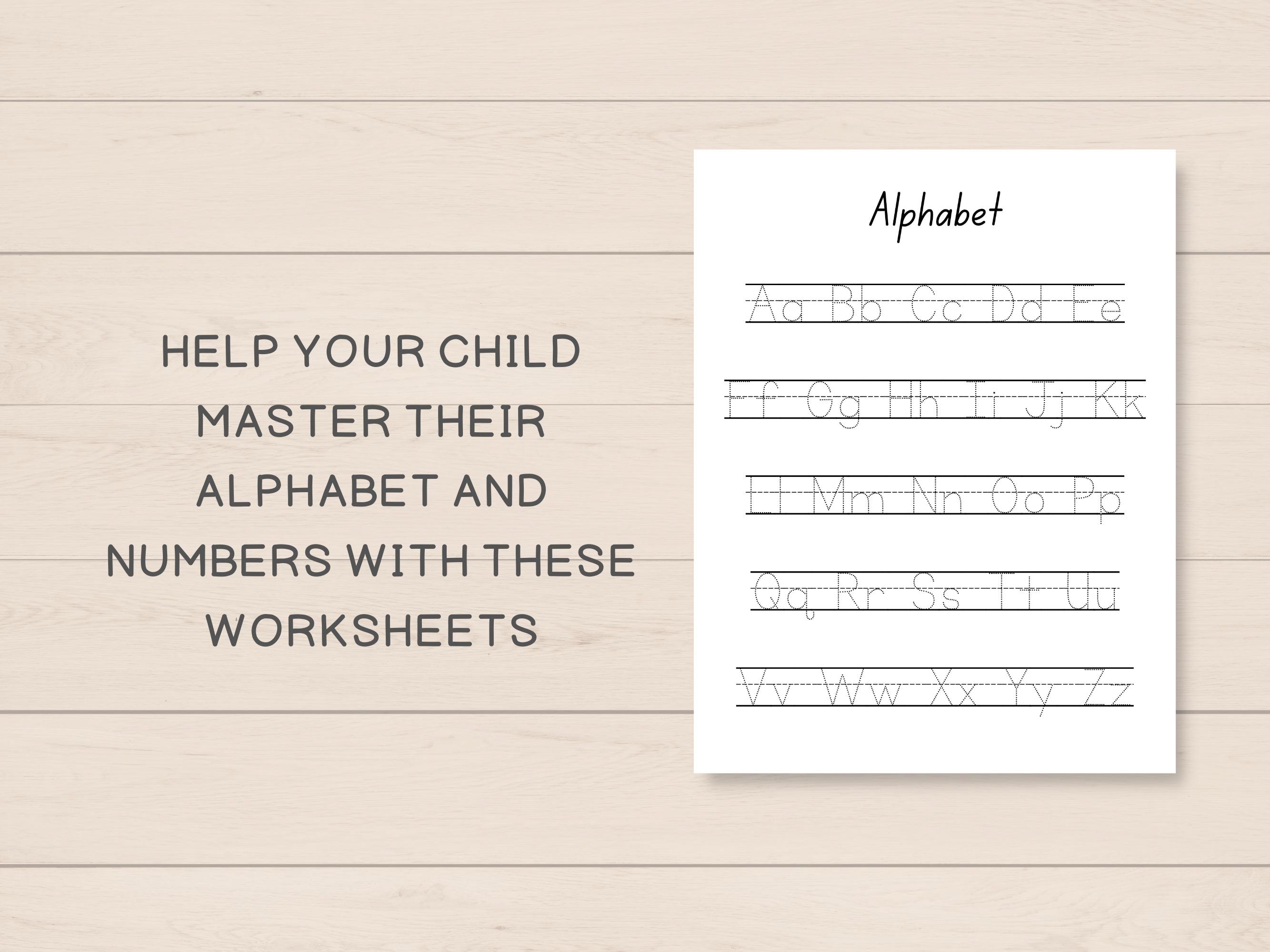 Alphabet and Number Tracing, Letter Tracing, Handwriting Practice ...