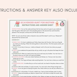 Mothers Day Scavenger Hunt, Mothers Day Games, Mothers Day Activity ...