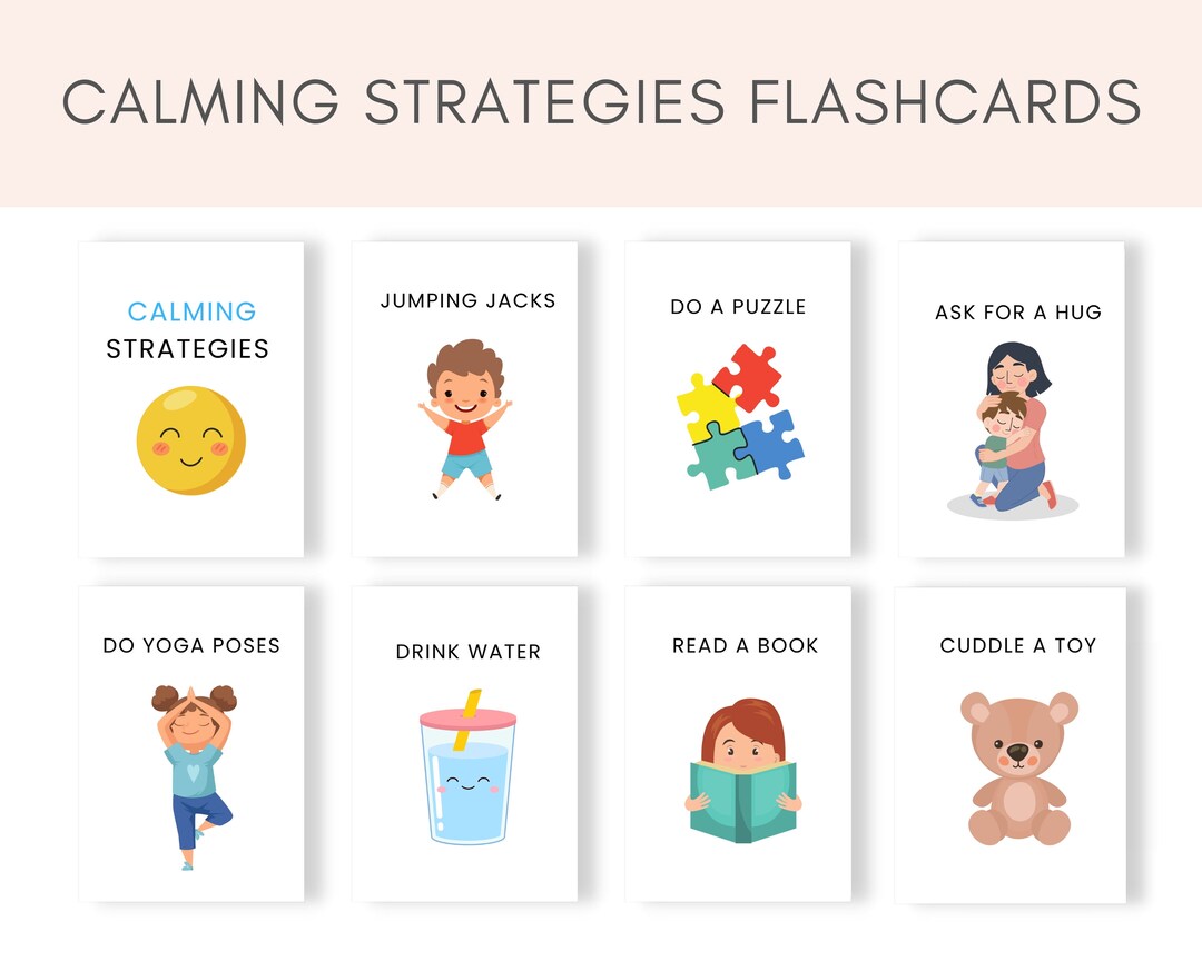 Calming Corner Flashcards Calming Strategies Calming - Etsy