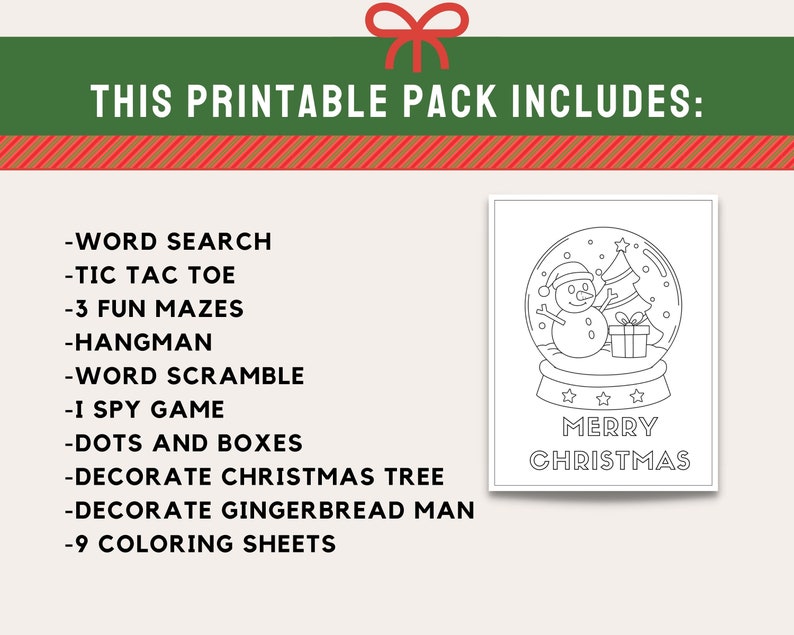 Christmas Activities Printable Christmas Activity Book - Etsy