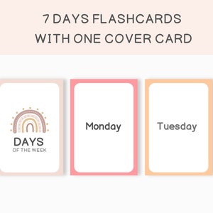 Days of the Week Flashcards, Flash Cards Printable, Days of the Week ...