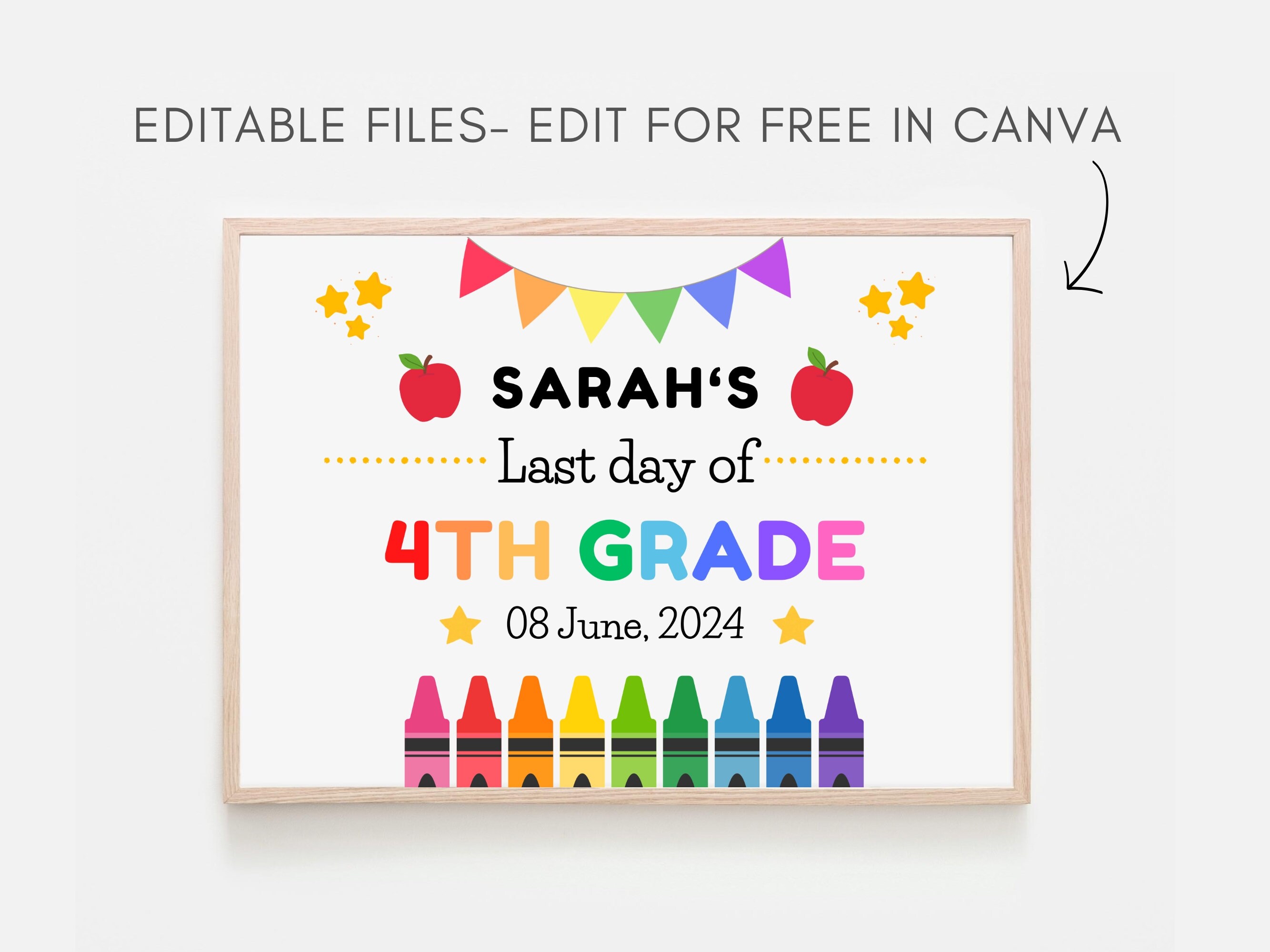 First Day of 4th Grade, Last Day of 4th Grade, First and Last Day of ...