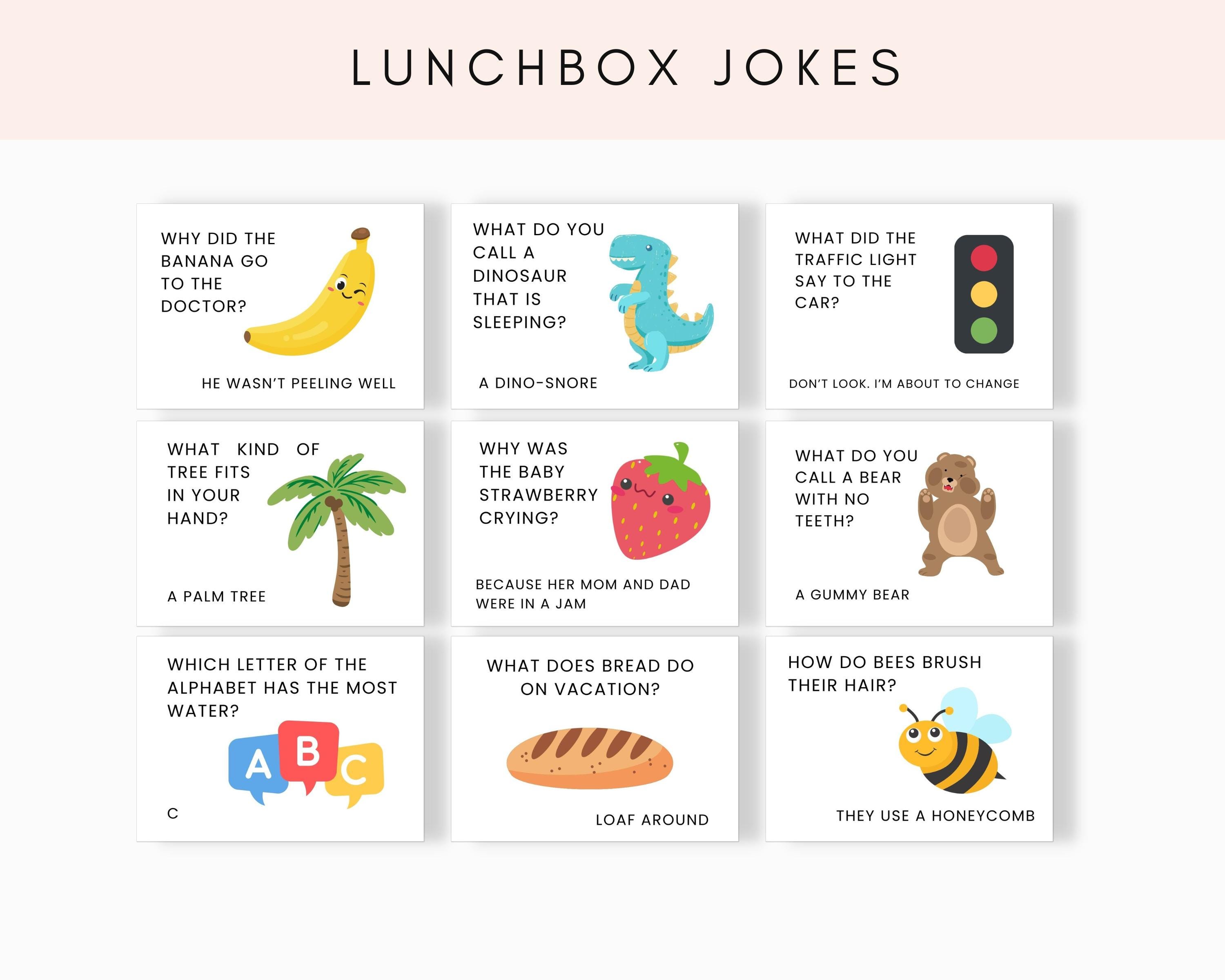 Lunchbox Jokes Printable, Lunch Box Notes, Jokes for Kids, Lunchbox ...