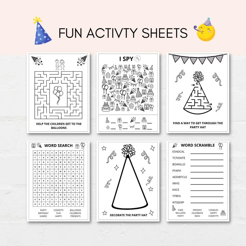 Birthday Activity Printable, Birthday Coloring, Birthday Activities ...