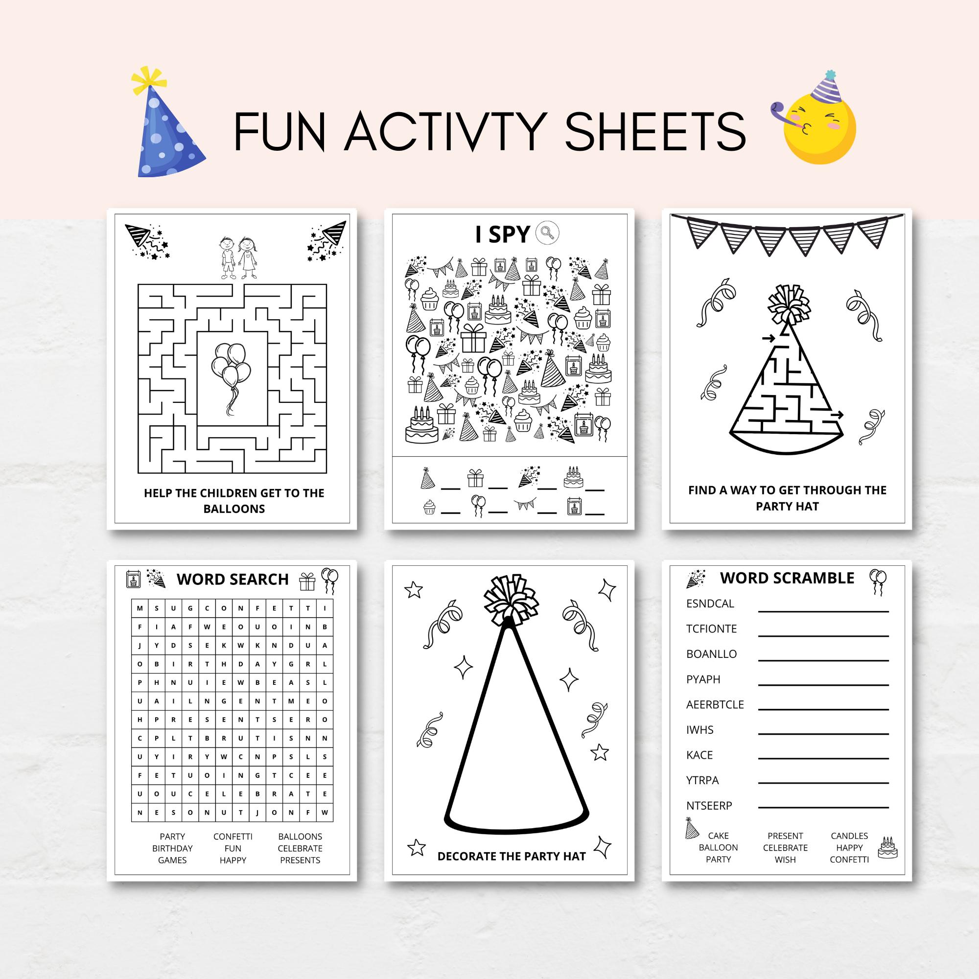 Birthday Activity Printable, Birthday Coloring, Birthday Activities ...