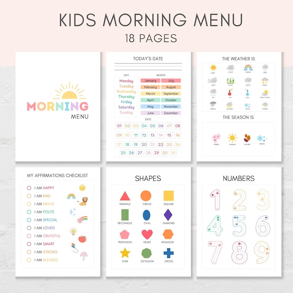 Printable Homeschool Morning Menu - Etsy