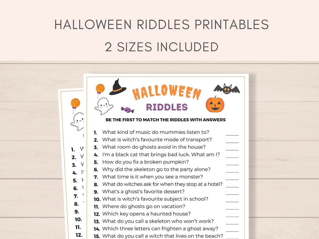 Halloween Riddles, Halloween Party Game, Halloween Game, Halloween ...