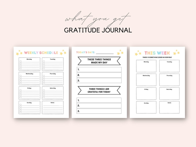 Gratitude Journal for Kids, Kids Daily Gratitude Journal, Printable ...