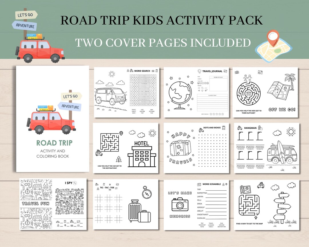 Road Trip Activity Pack Kids Activities Road Trip Game - Etsy