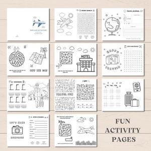 Airplane Activity Book, Travel Activities for Kids, Travel Activity ...
