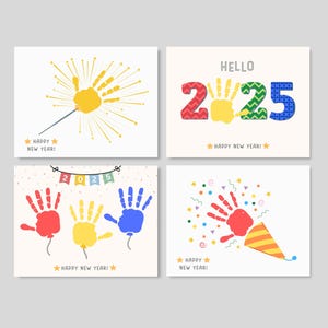 New Years Handprint Printable, 2025 Handprint Craft, Happy New Year ...