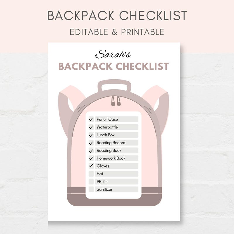 School Ready Checklist - Etsy