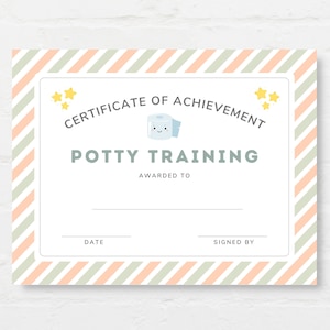 Potty Certificate Printable, Editable Potty Certificate, Potty Training ...