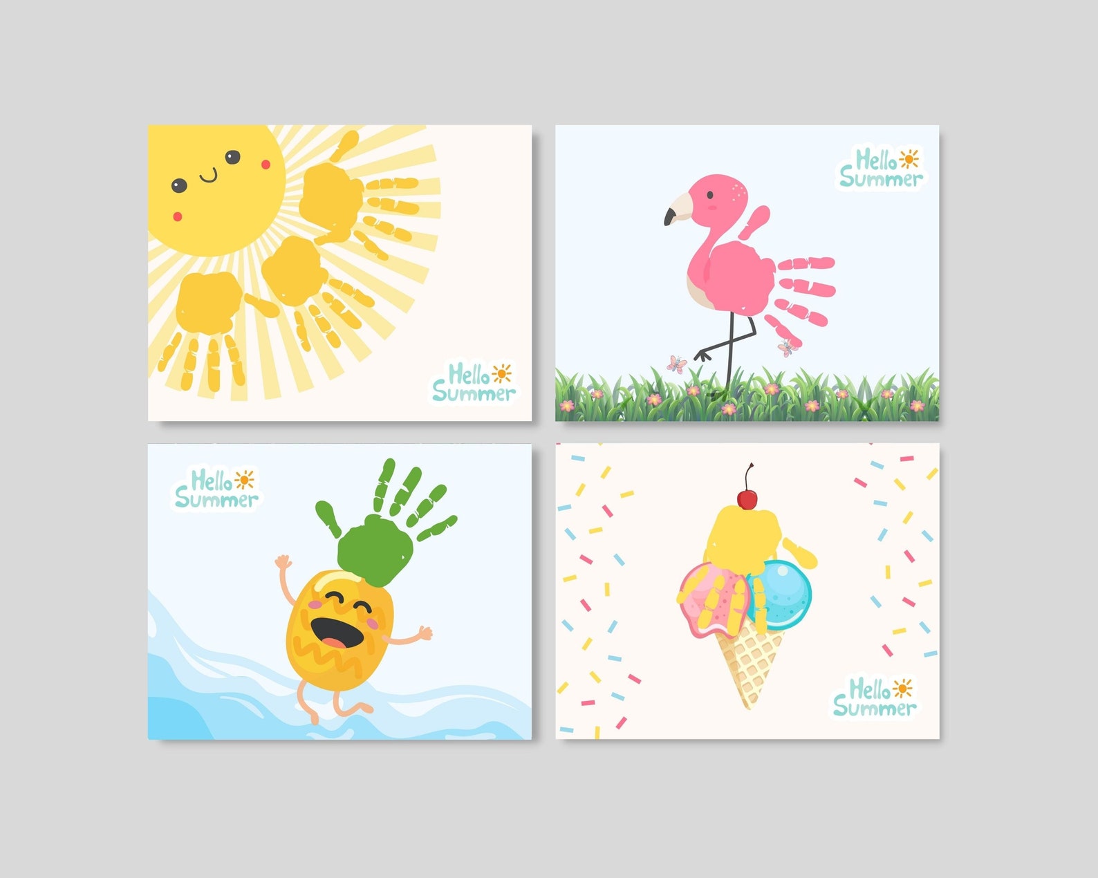 Summer Handprint, Summer Craft Printable, Summer Handprint Art ...
