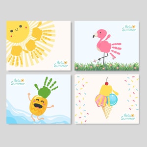 Summer Handprint, Summer Craft Printable, Summer Handprint Art ...