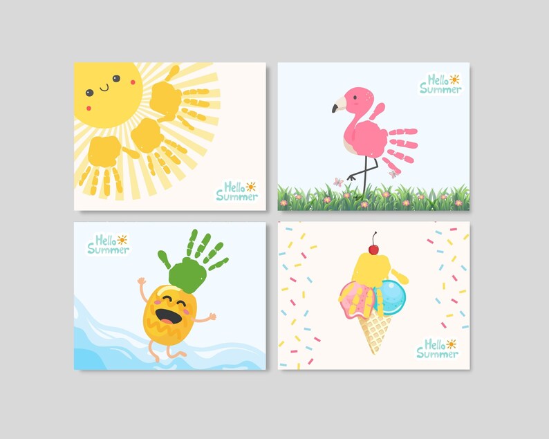 Summer Handprint, Summer Craft Printable, Summer Handprint Art ...